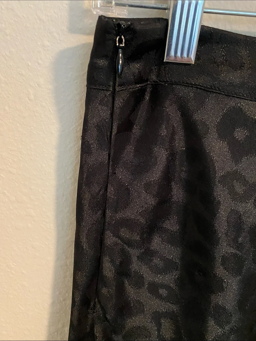 SHEIN | Skirts | Black Leopardprint Satin Midi Skirt | Poshmark